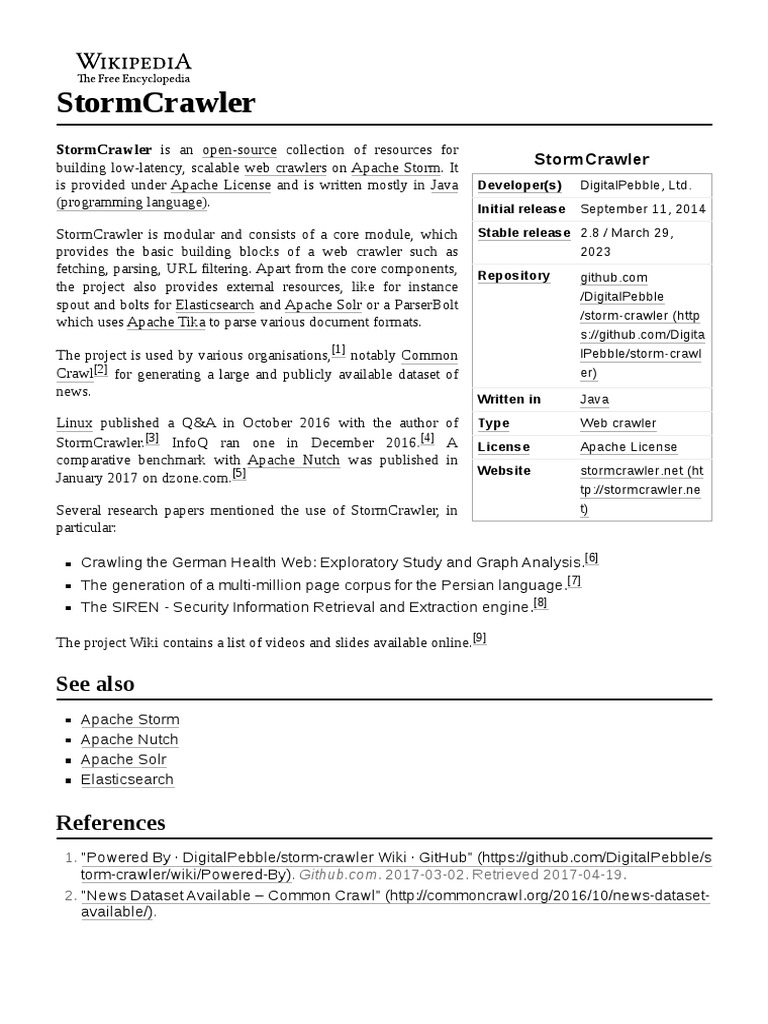 Storm Crawler | PDF | Free Software | Software Development