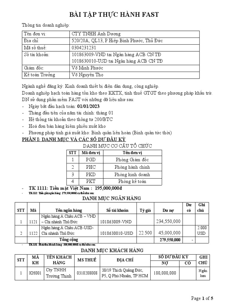 Bai Tap Thuc Hanh Fast | PDF