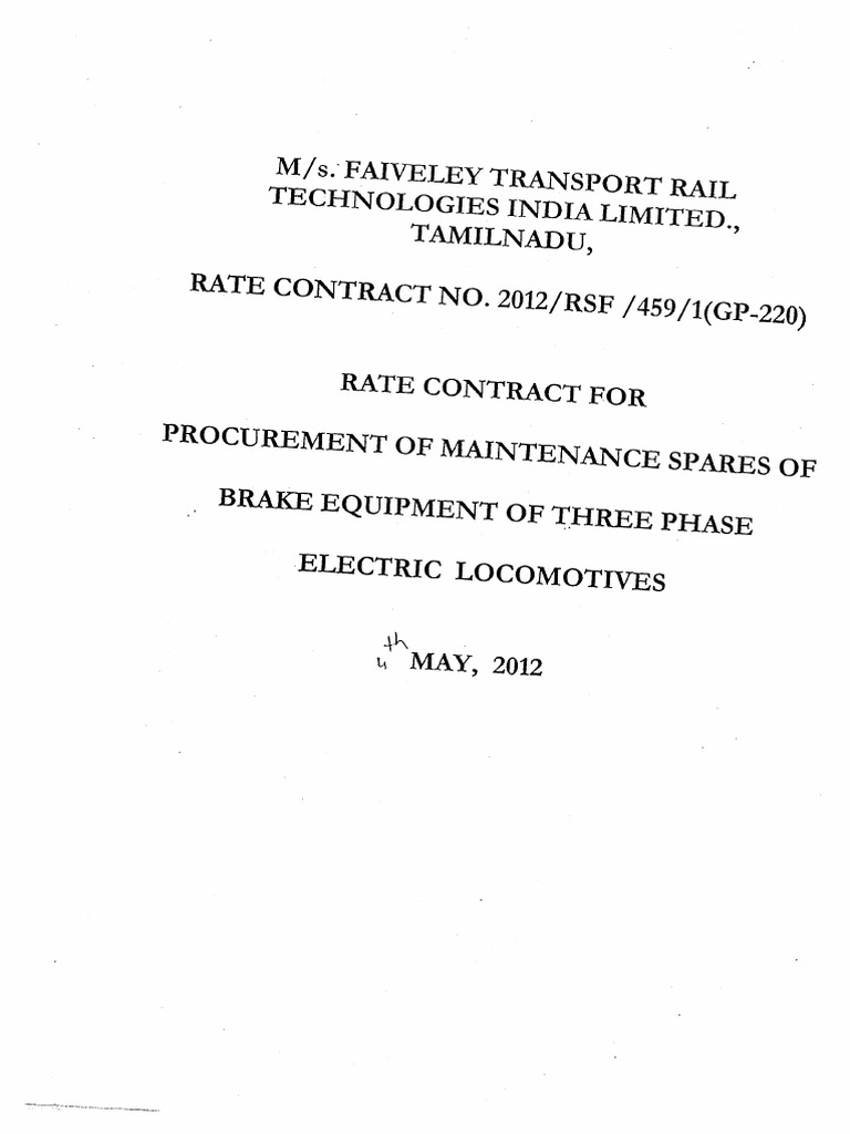 Rate Contract for E-70 Brake Spares | PDF | Economies | Business