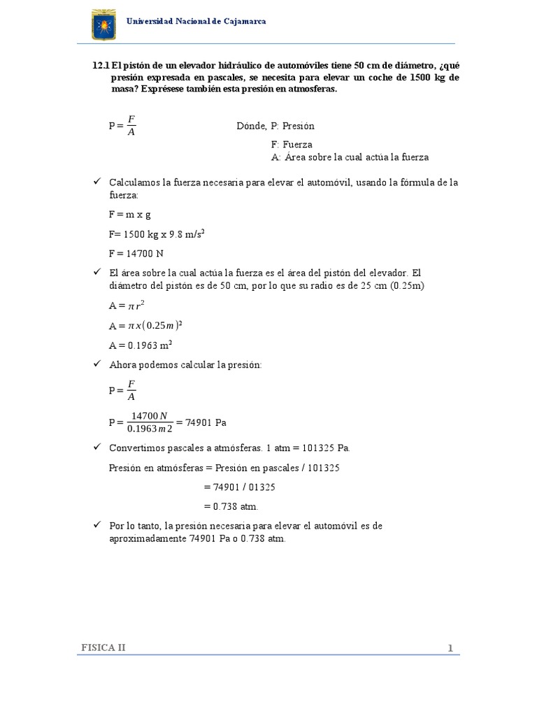 Fisica Imprimir | PDF | Presión | Pascal (Unidad)