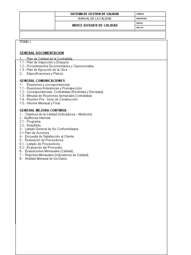 Indice Dossier de Calidad | PDF | Calibración | Soldadura