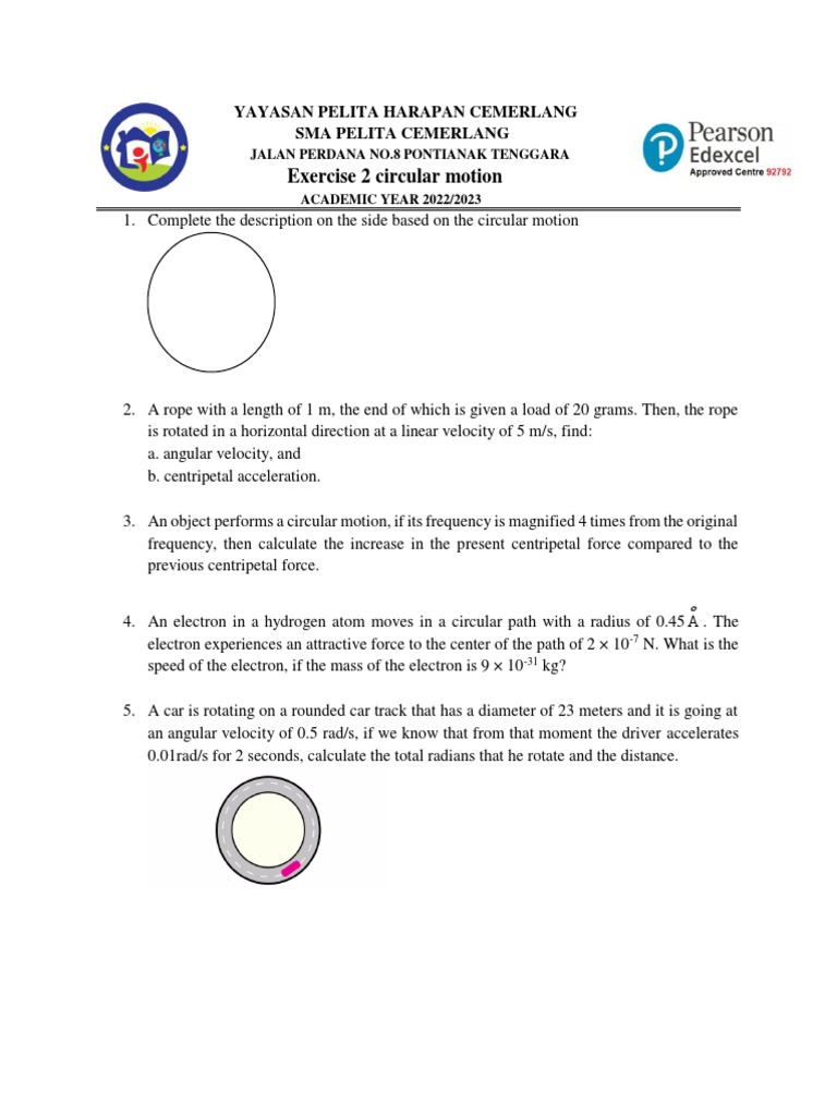 Answer Key Exercise 2 Circular Motion | PDF | Metrology | Change