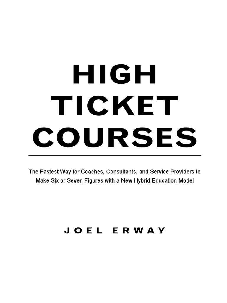 High Ticket Courses - PRINT | PDF | Sales | Marketing