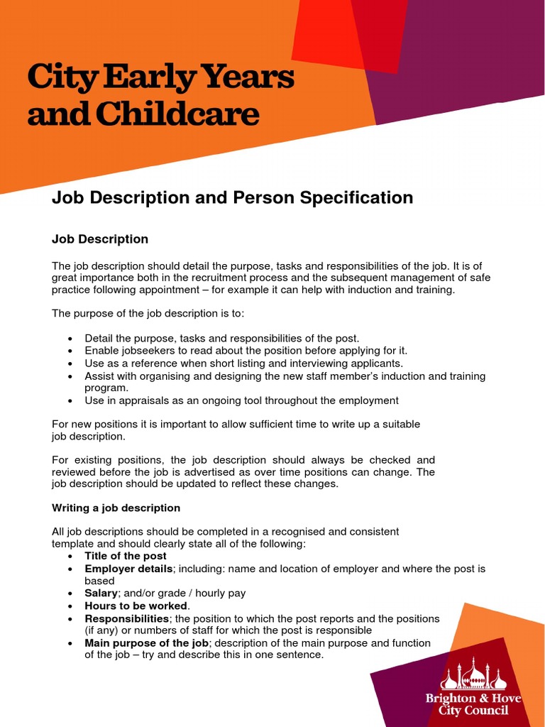 Job & Person Specification Guide | PDF | Recruitment | Employment
