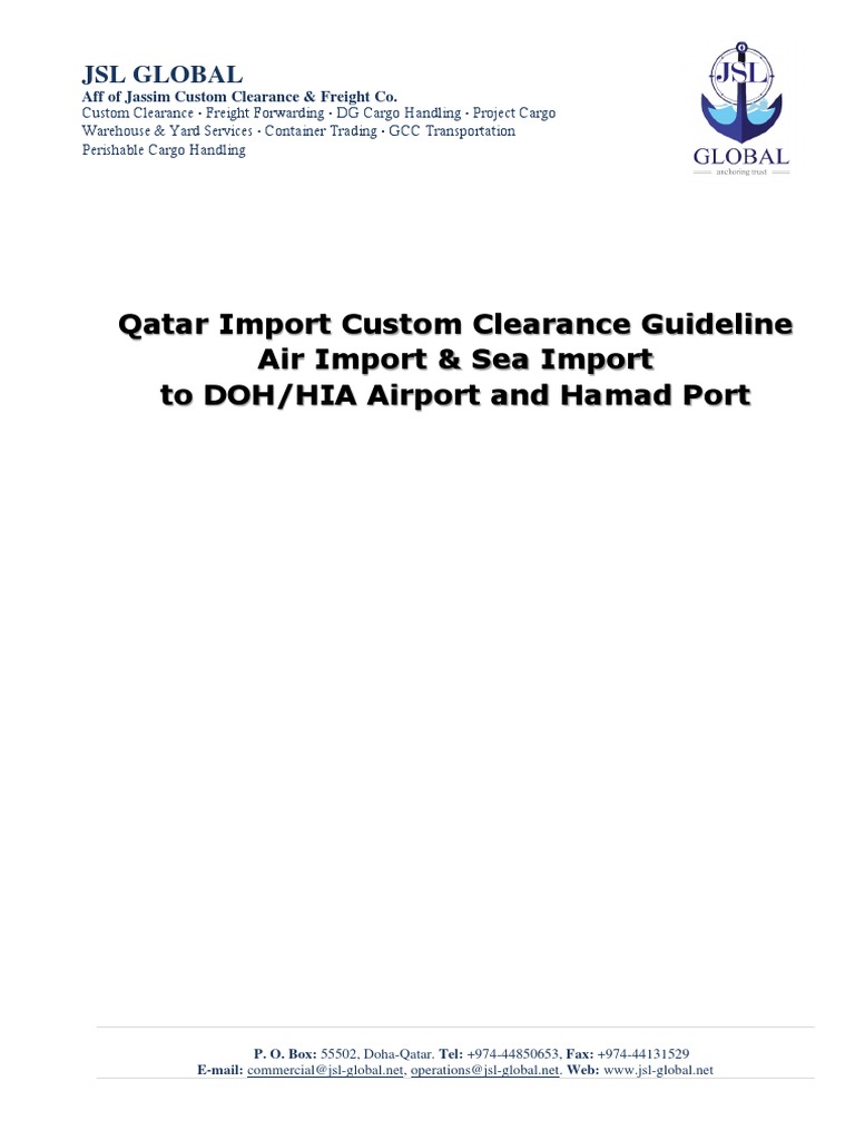 Qatar Import Clearance Guidelines | PDF | Cargo | Dangerous Goods