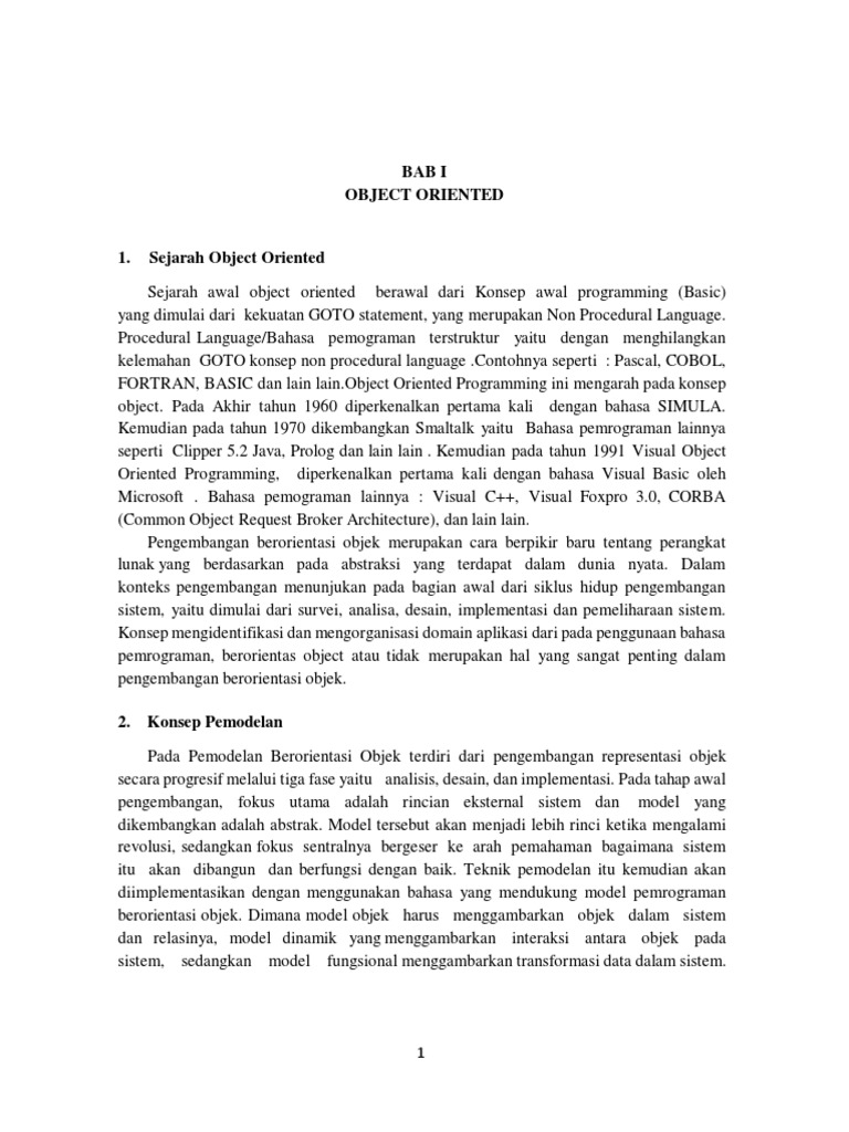 Sejarah dan Konsep Pemrograman OOP | PDF | Seni