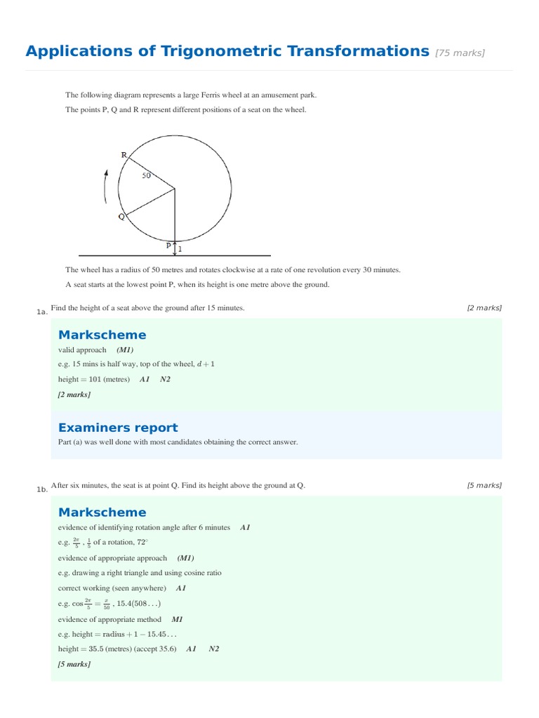 Applications - of - Trigonometric - Transformations Key | PDF ...