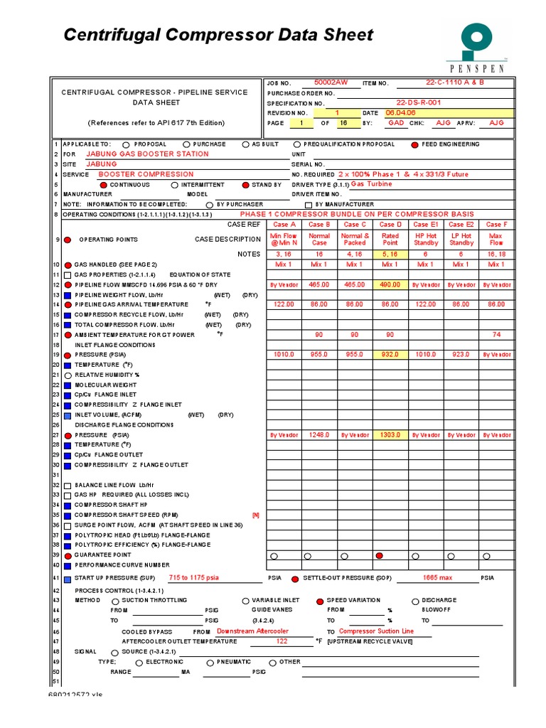 22-DS-R-001 Rev 1 API 617 GTCPs | PDF | Bearing (Mechanical) | Materials 22-DS-R-001 Rev 1 API 617 GTCPs | PDF | Bearing (Mechanical) | Materials