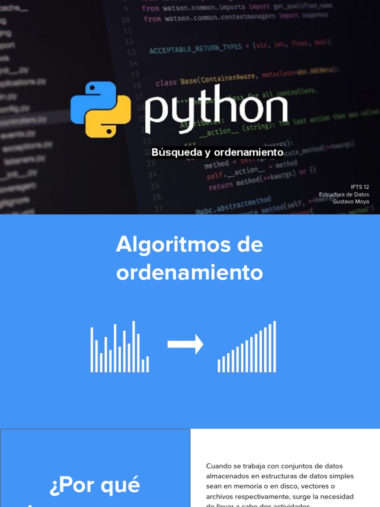PYTHON 05 Busqueda Ordenamiento | PDF | Algoritmos | Ingeniería de software