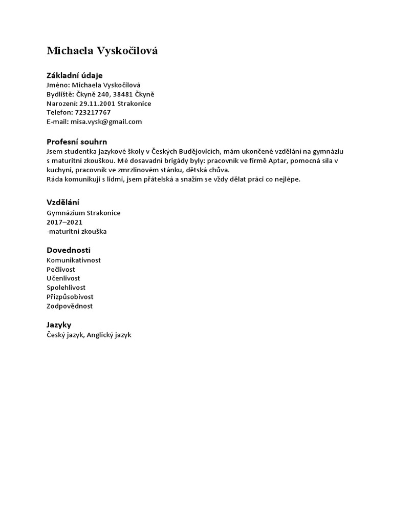 Michaela Vyskočilová | PDF
