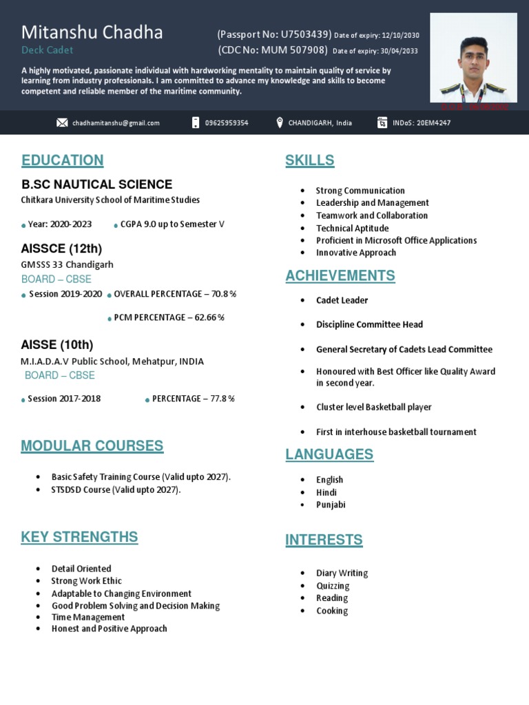 MITANSHU CHADHA's CV | Download Free PDF | Intelligence | Behavior Modification