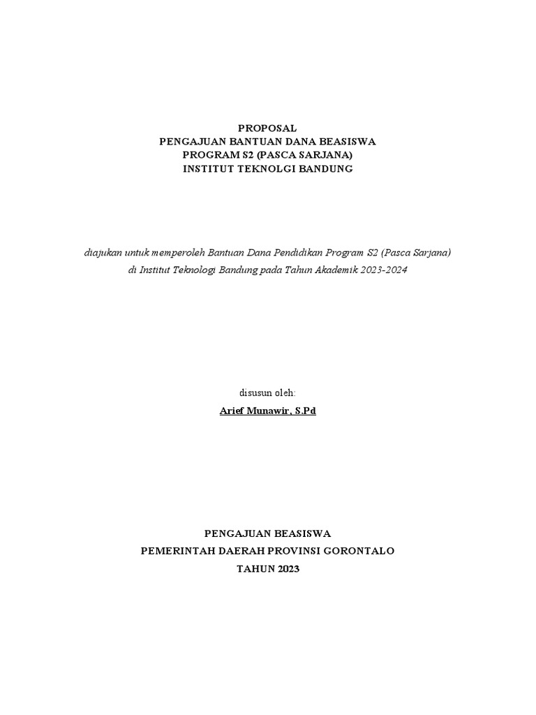 Proposal Beasiswa | PDF