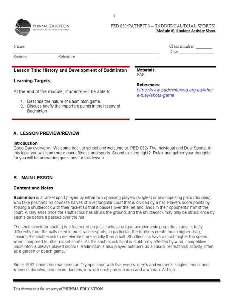 Ped 032 Sas Lesson 1 Ui 1 | PDF | Sports | Entertainment