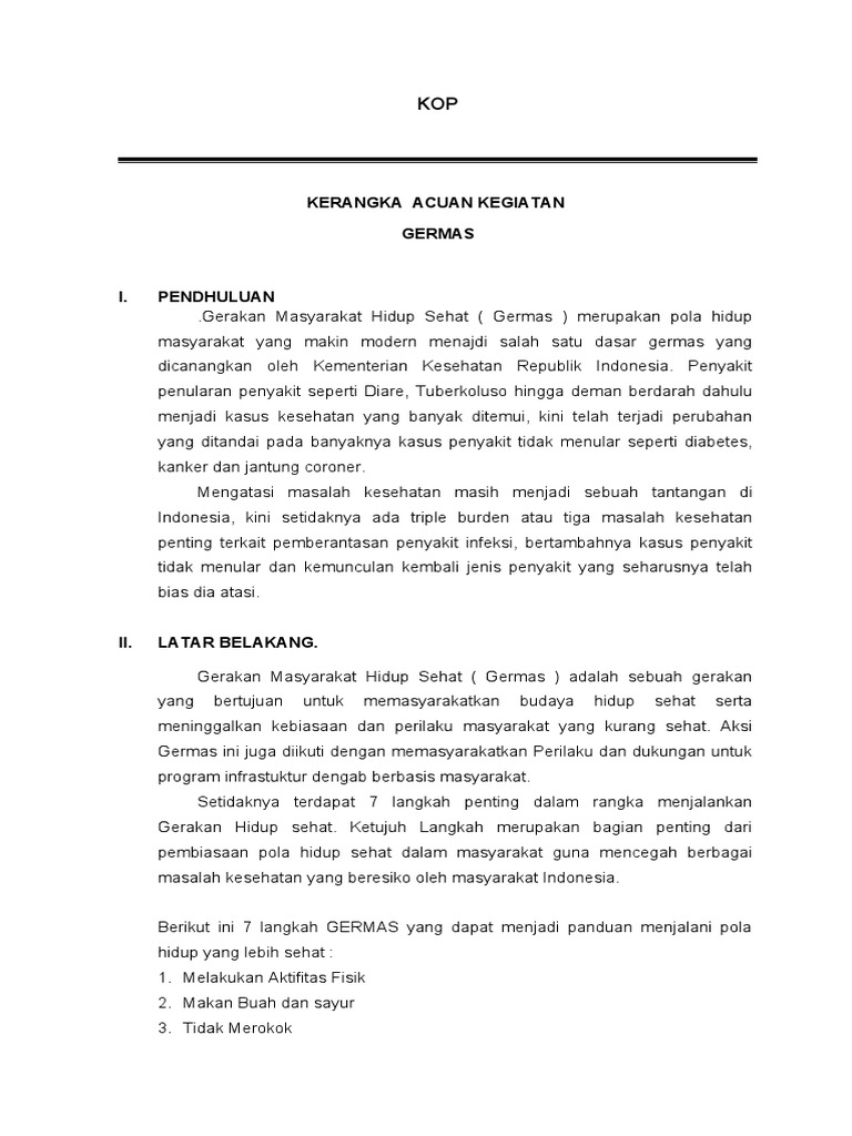 335 KAK Kegiatan Germas. | PDF