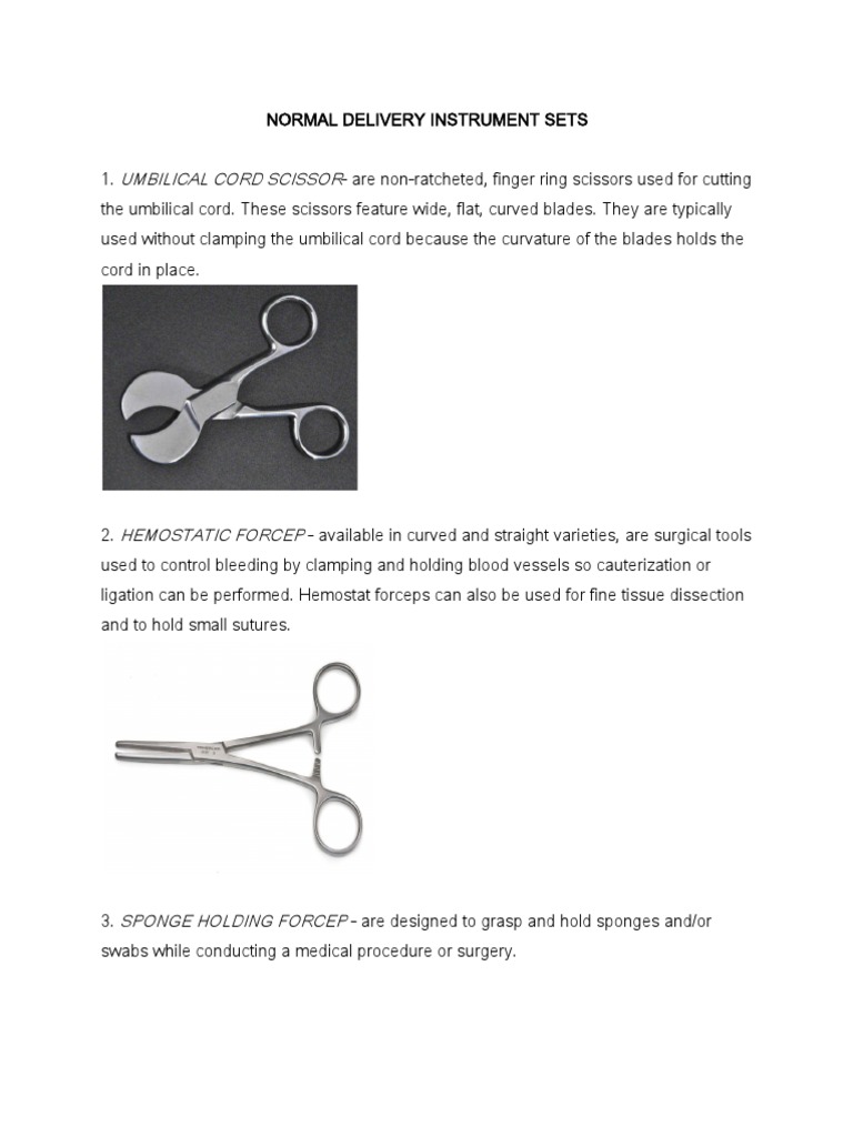 Normal Delivery Instrument Sets | PDF | Uterus | Surgical Suture