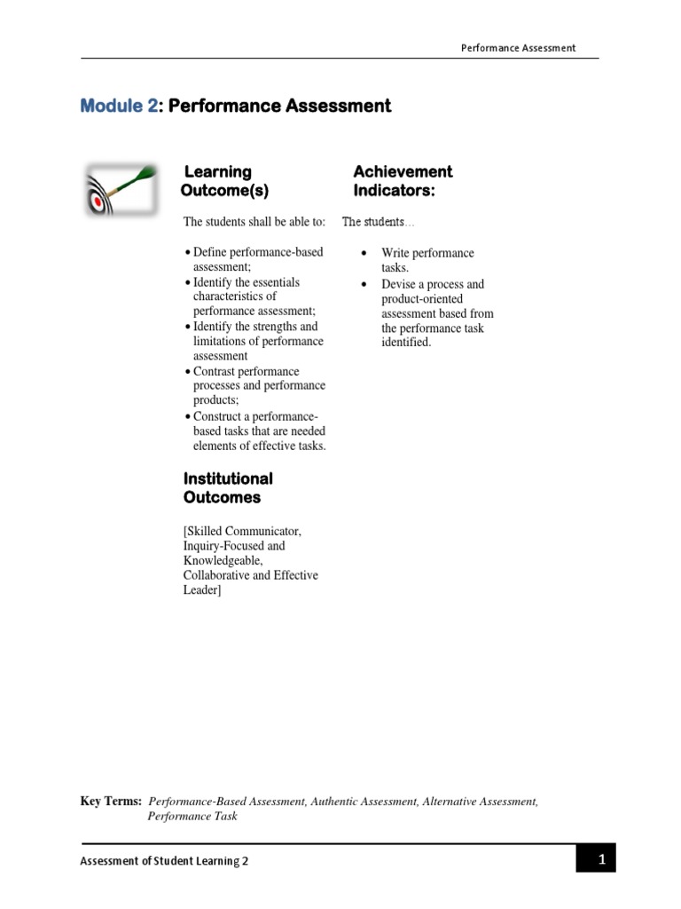 Module 2 Performance Assessment FInal Output | PDF | Educational Assessment | Learning