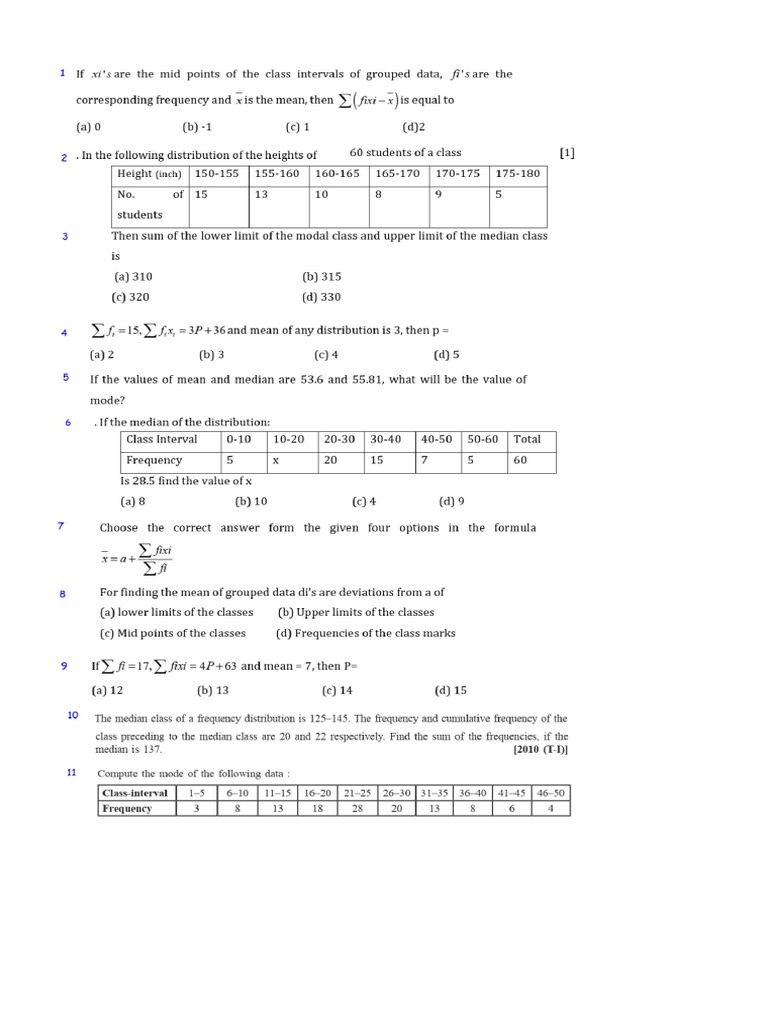 Class 10 Maths Statistics Extra Questions | PDF
