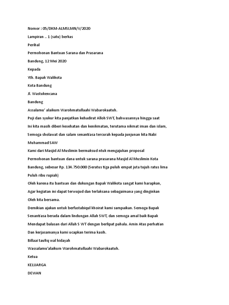 Proposal Surau | PDF | Pengelolaan Keuangan & Uang