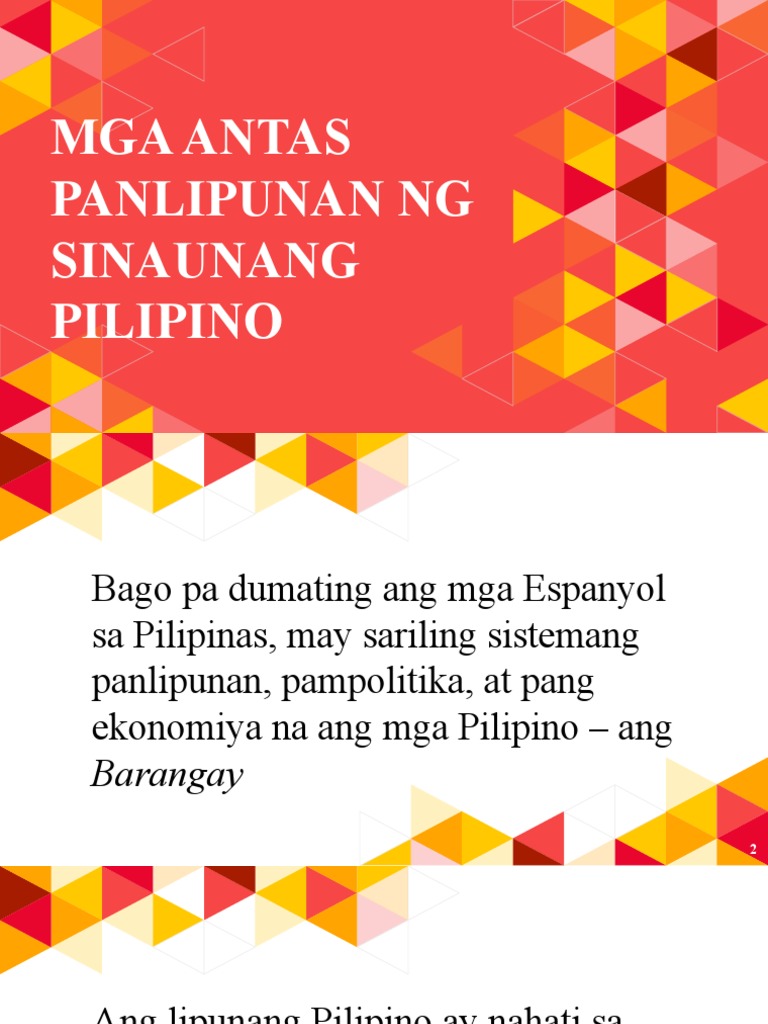 Mga Antas Panlipunan NG Sinaunang Pilipino | PDF
