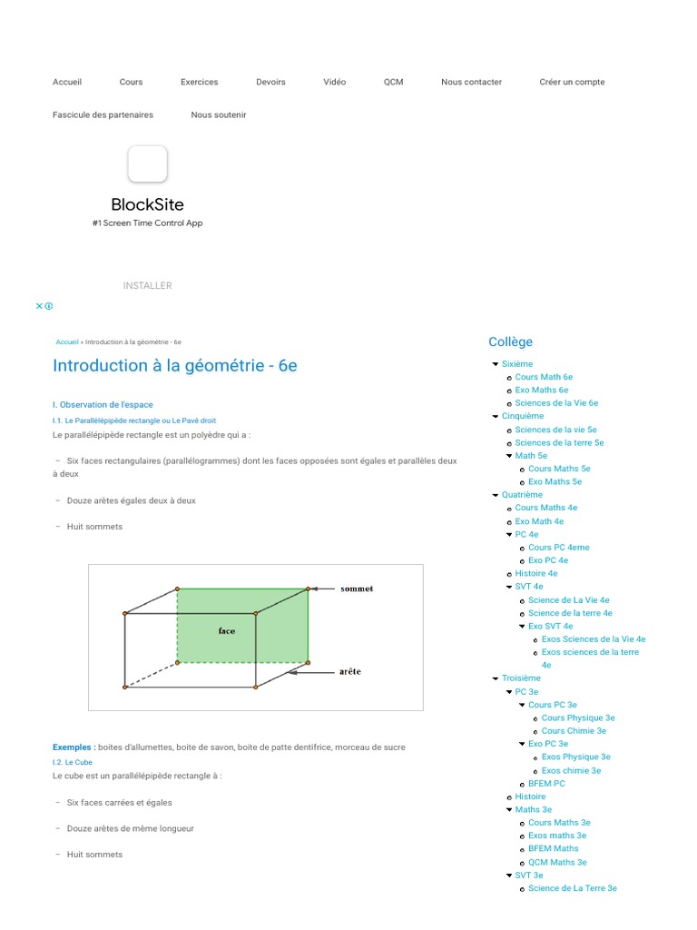 Introduction À La Géométrie - 6e - Sunudaara | PDF | Sphère | Droite ...