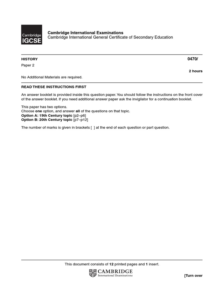 History Mock 2 Paper 2 | PDF | Treaty Of Versailles | German Empire