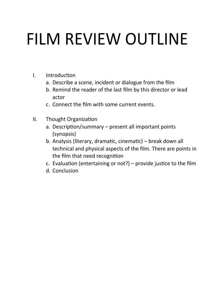 Film Review Outline | PDF