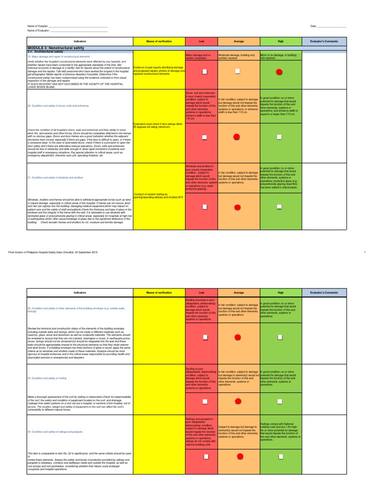 Hospital Safety Index A | PDF | Stairs | Door