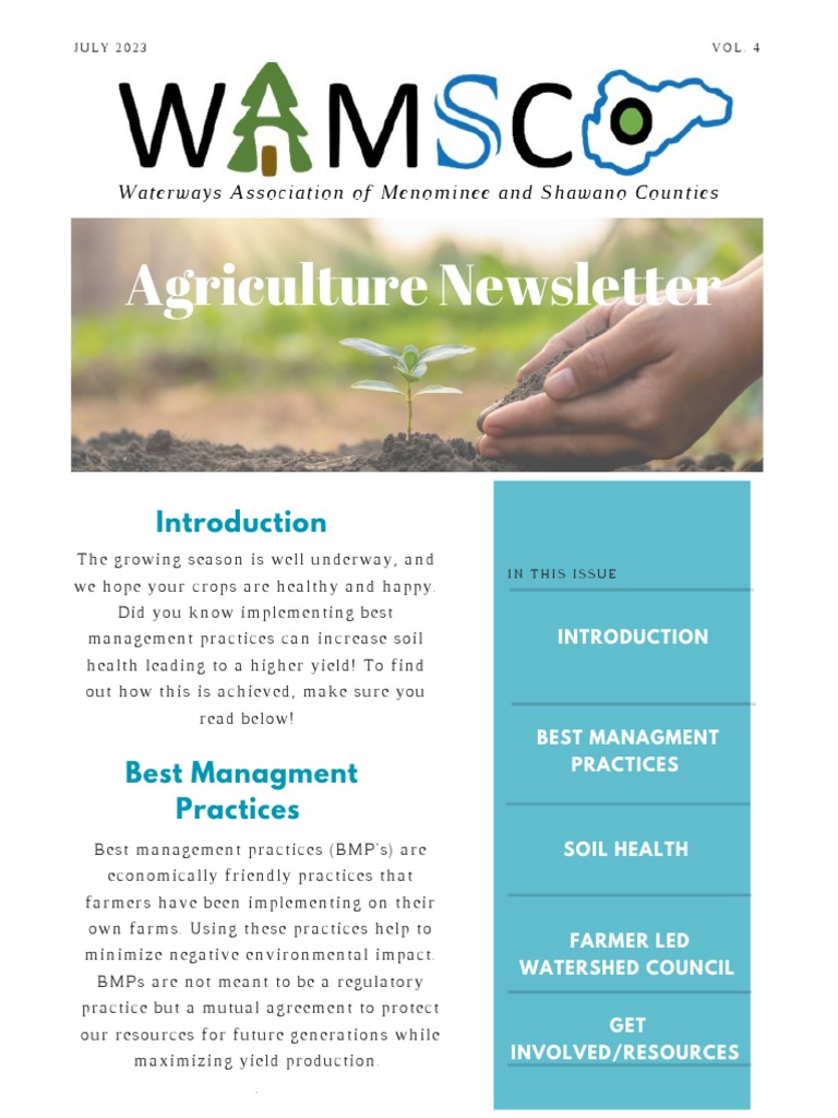 June Agriculture Newsletter | PDF | Agriculture | Soil