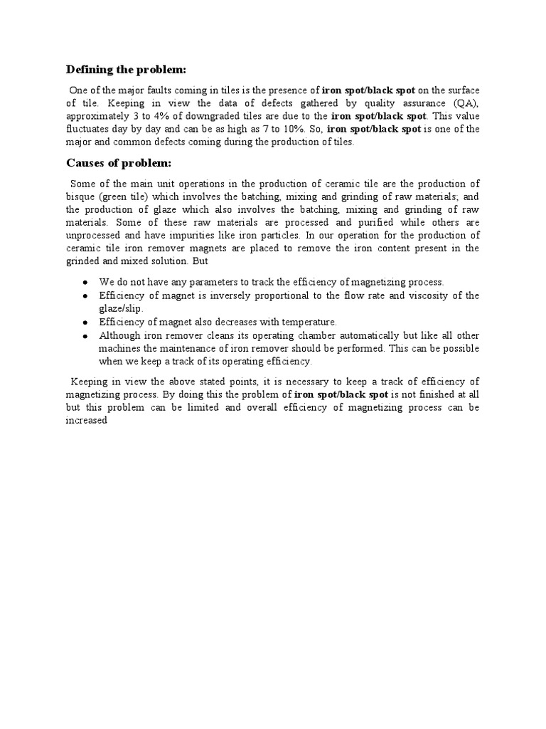 iron spot problem | PDF