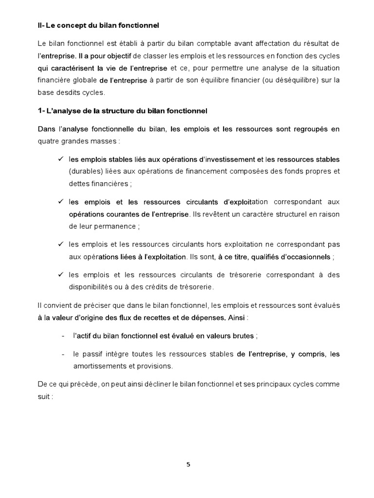 Bilan comptable déséquilibré et analyse | PDF | Fonds de roulement ...