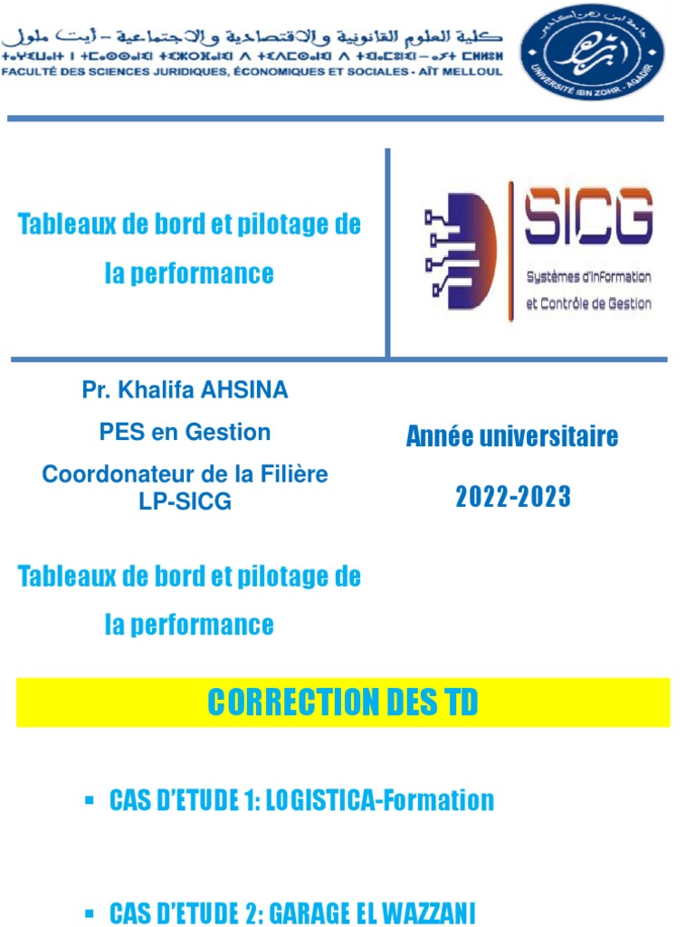 Exercice corrigé sur tableaux de bord | PDF | Inventaire | Sodles