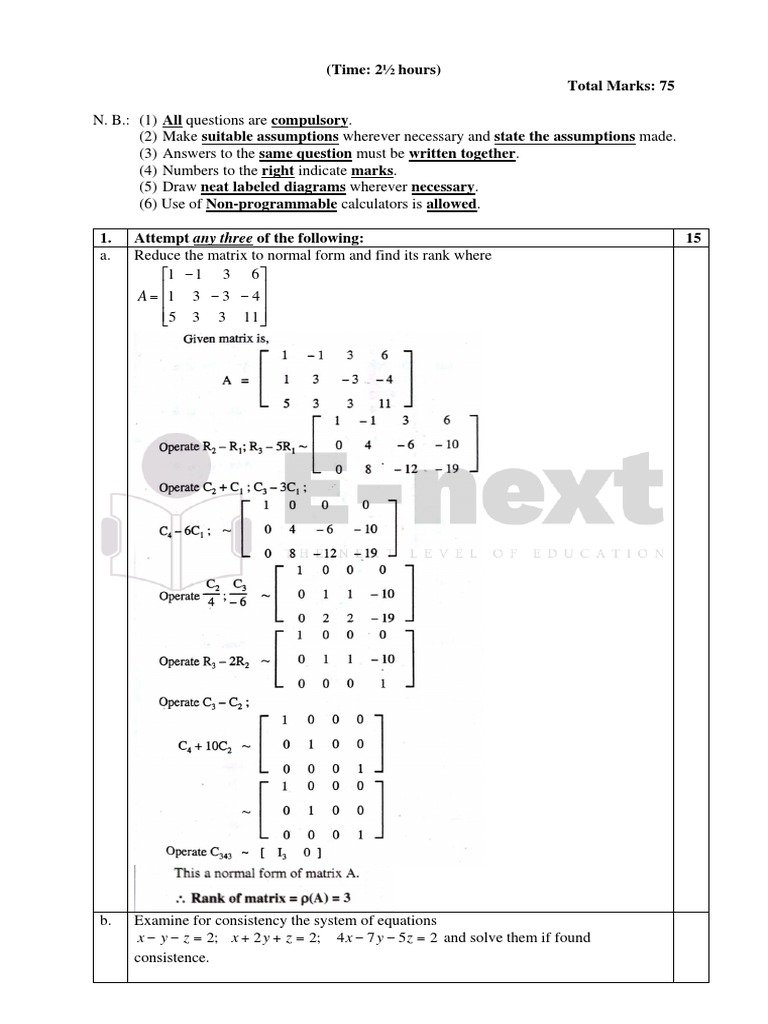 AM NOV-18 (Sol) (E-Next - In) | PDF | Functions And Mappings | Linear Algebra