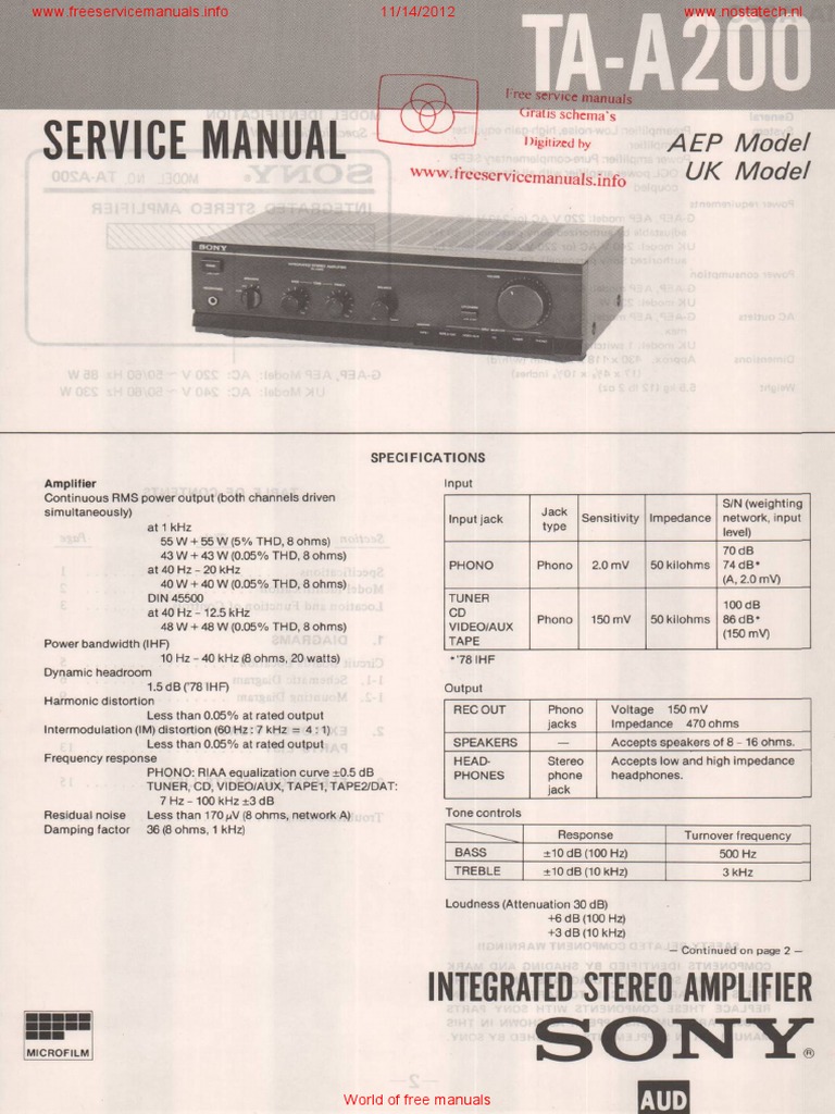 Sony Ta-A200 | PDF