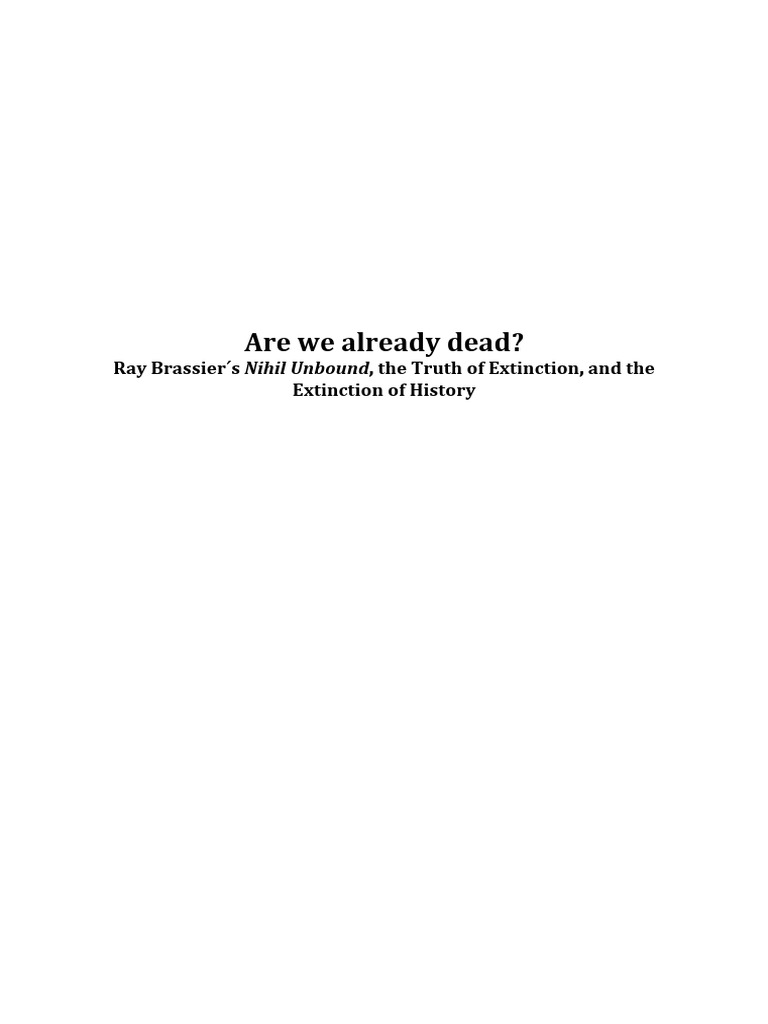 Are We Already Dead - Ray Brassier s Nih | PDF | Thought | Universe