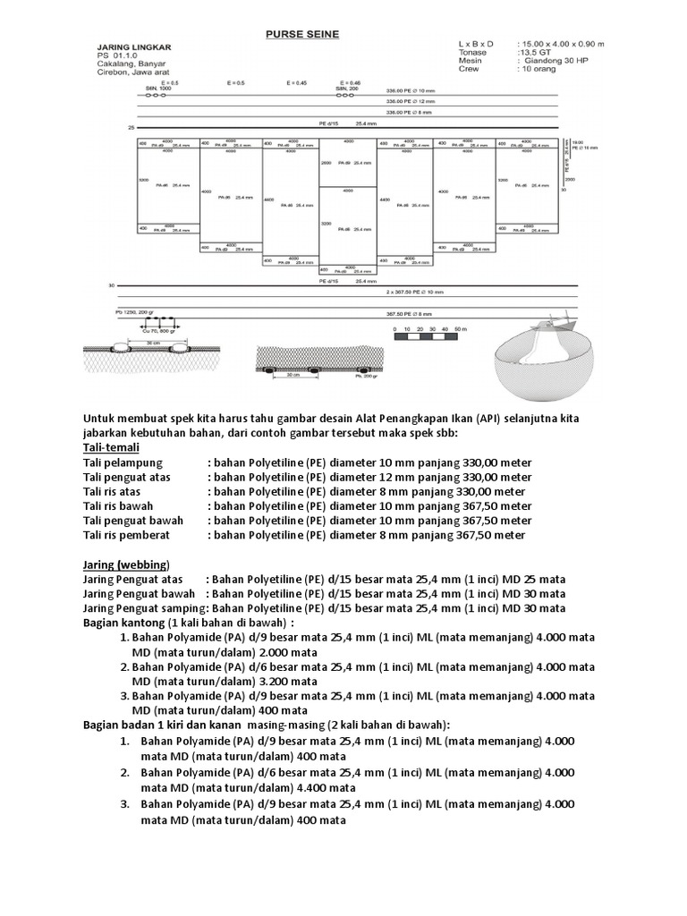 Contoh Spek Purse Seine | PDF | Karier & Perkembangan | Griya & Taman