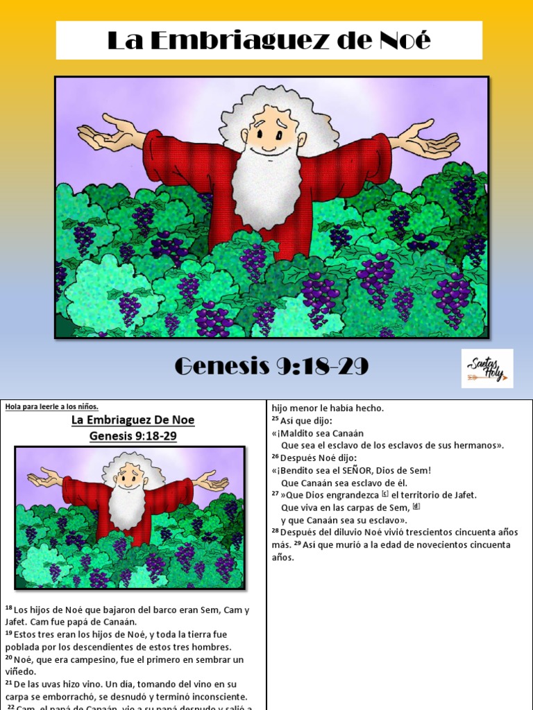 012 Génesis Capítulo 9.18 29 La Embriaguez de Noé | PDF | Jamón (Hijo De Noé) | Noé