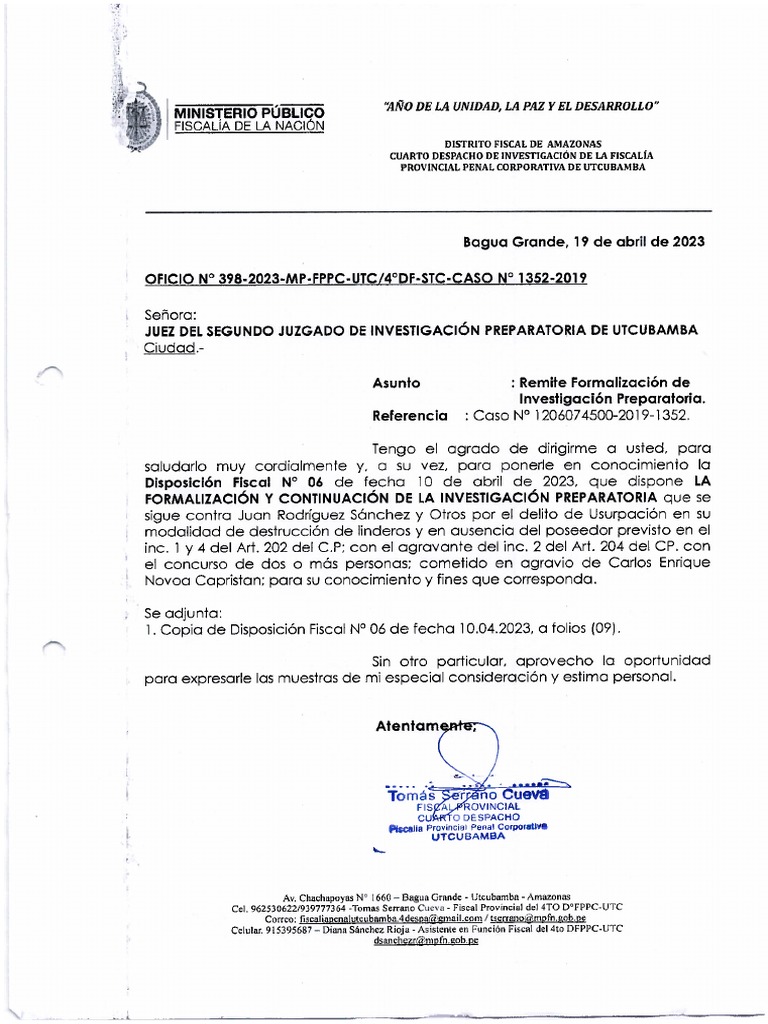 Oficio 398 - 2023 | PDF