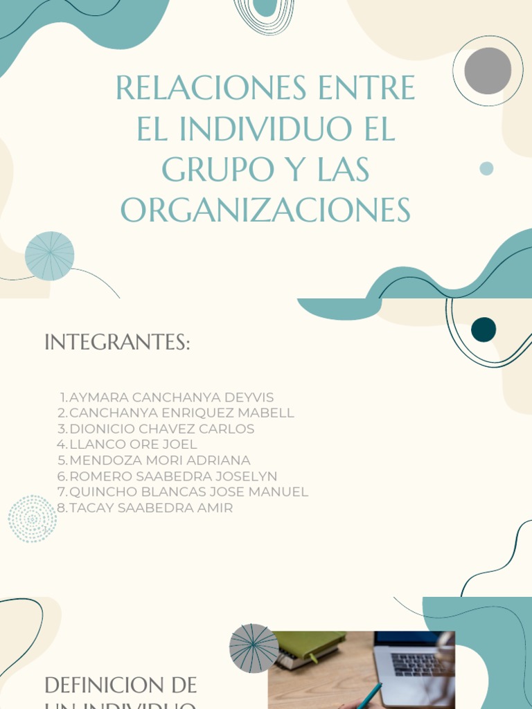 Relaciones Entre Le Individuo Grupo y Organisacion | PDF | Liderazgo | Cohesión grupal