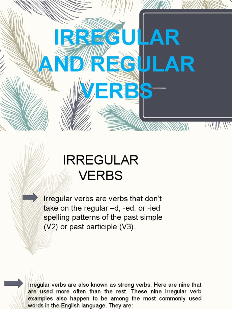 Common Irregular and Regular Verbs | PDF | Verb | Linguistic Morphology