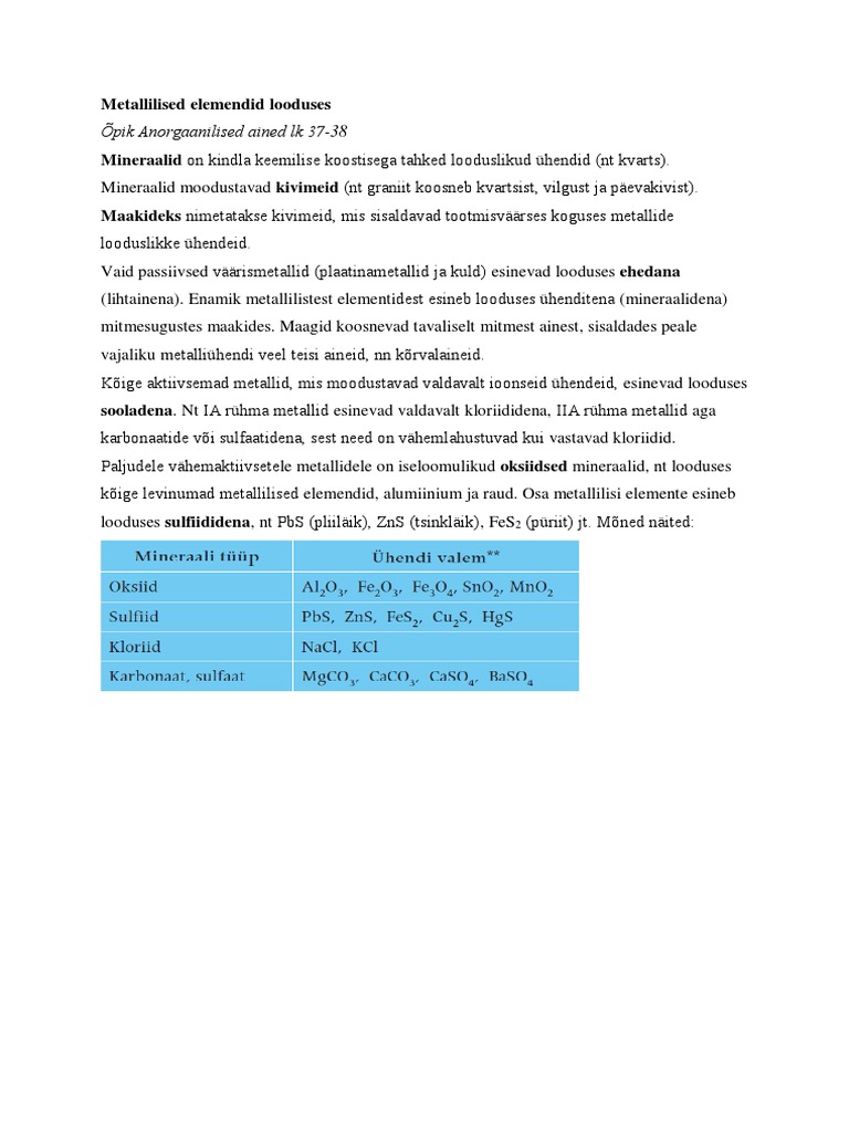 3.metall Elem Looduses | PDF