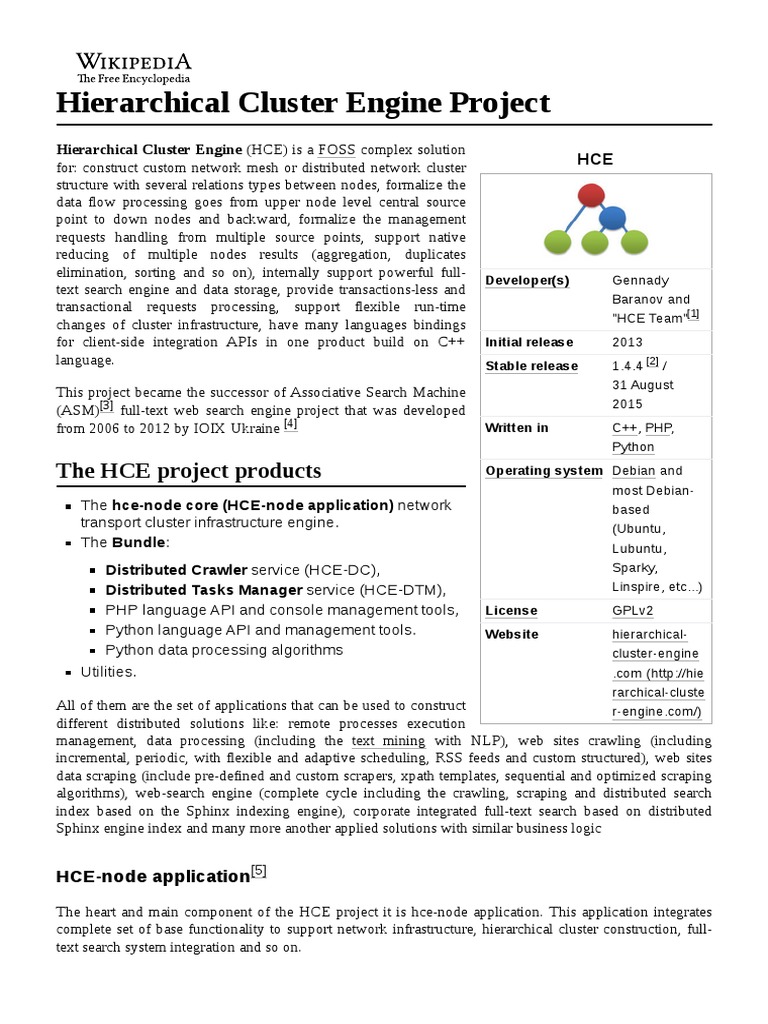 Hierarchical Cluster Engine Project Pdf Computer Cluster Command Line Interface