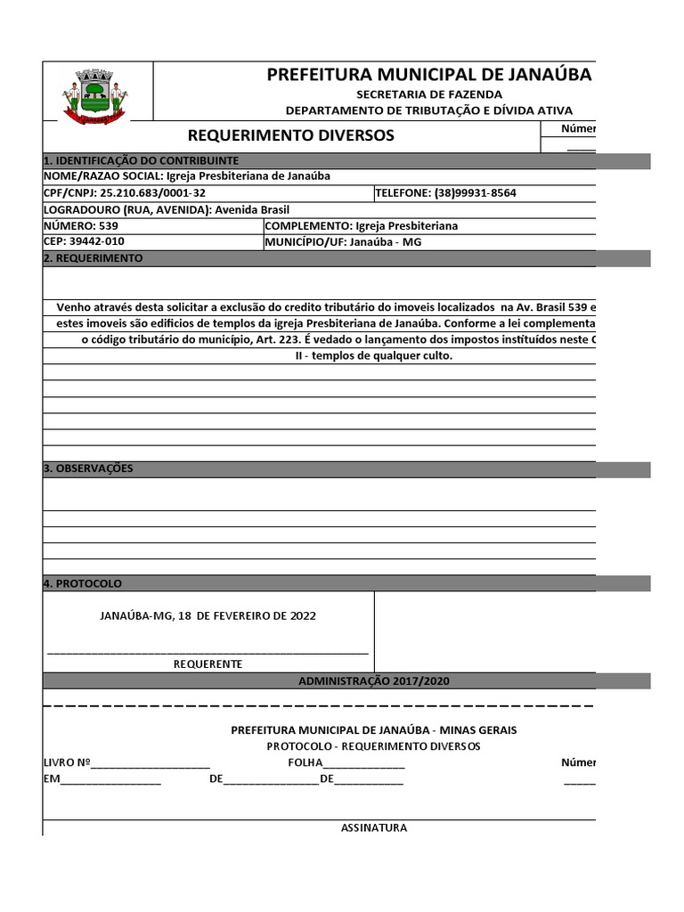 Requerimentos Diversos | PDF