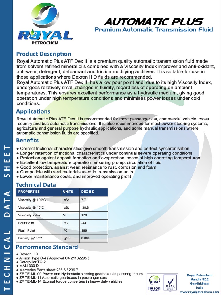 TDS - ATF Dex II | PDF