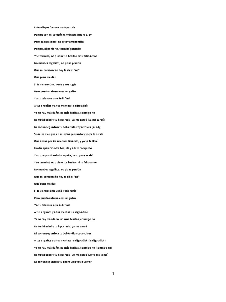 Adios Letra | PDF | Arte