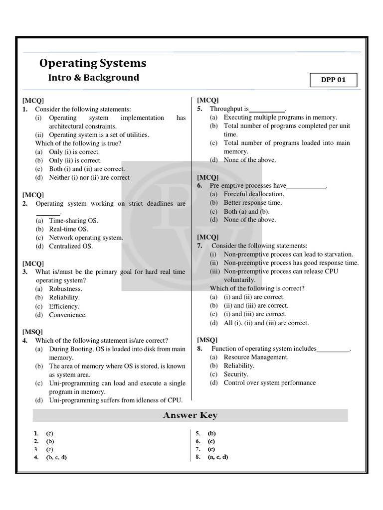 OS DPPs A4 | PDF | Process (Computing) | Scheduling (Computing)