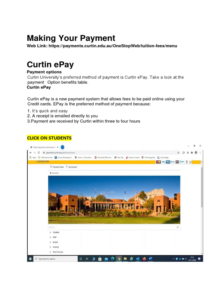 Payerguide - Curtin Fees-Visa-Credit Card-Sem 2 2023 | PDF