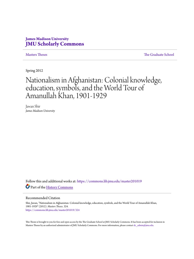 Nationalism in Afghanistan - Colonial Knowledge Education Symbol | PDF | Afghanistan | Nation