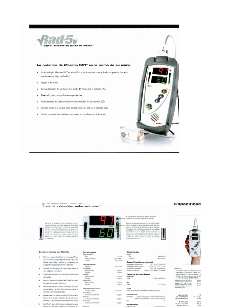 Oxímetro Masimo Rad-5 | PDF