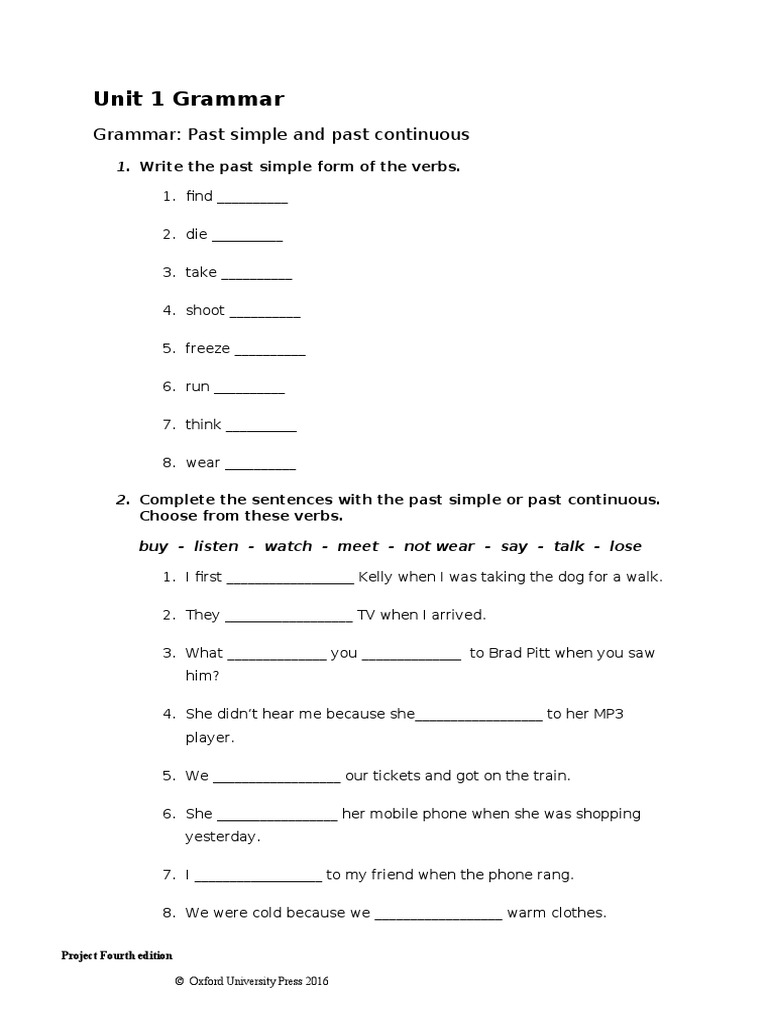 Past Continuous, Past Simple, Used To | PDF