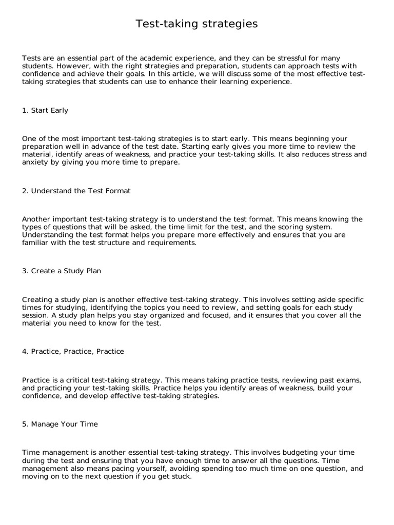 Test Tips for Students | PDF | Psychology | Cognition